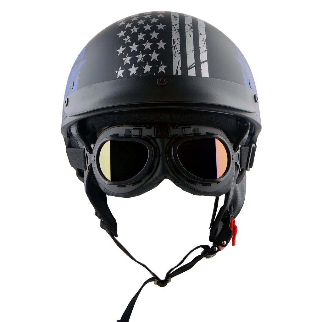 1Storm Motorcycle Half Face Helmet Mopeds Scooter Pilot with retractab ...