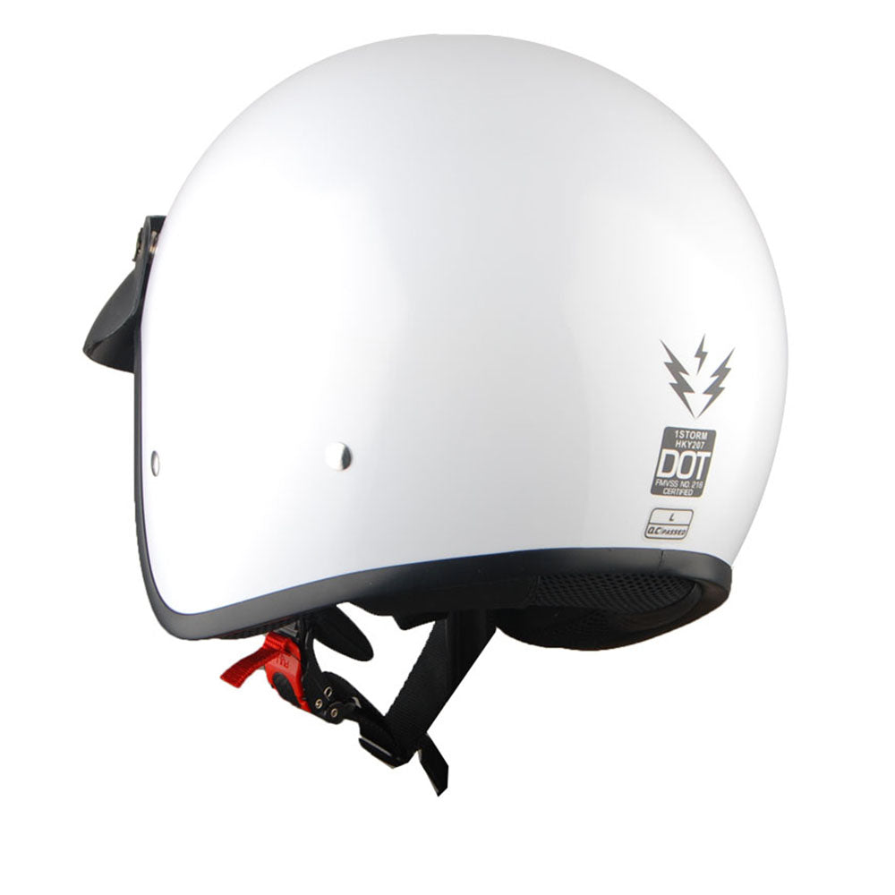 1Storm Motorcycle Open Face Helmet Mopeds Scooter Pilot Half Face Helm ...