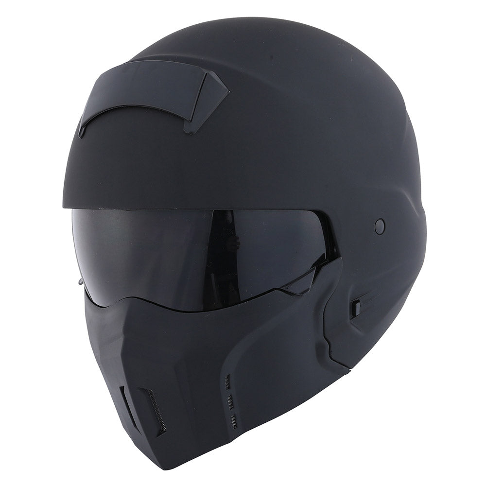 1Storm Motorcycle Full Face Helmet Open Face Knight Classical (Detacha ...